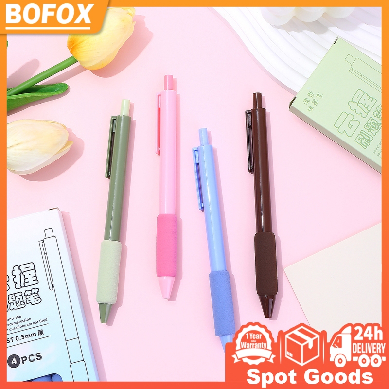 4PCS 0.5mm Black Ink Gel Pen Finger Protection Sponge Pen Stationery ...