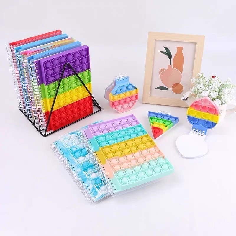 A5 Pop It Notepad Push Bubble Fidget Toy Lined Spiral Notebook | Shopee ...