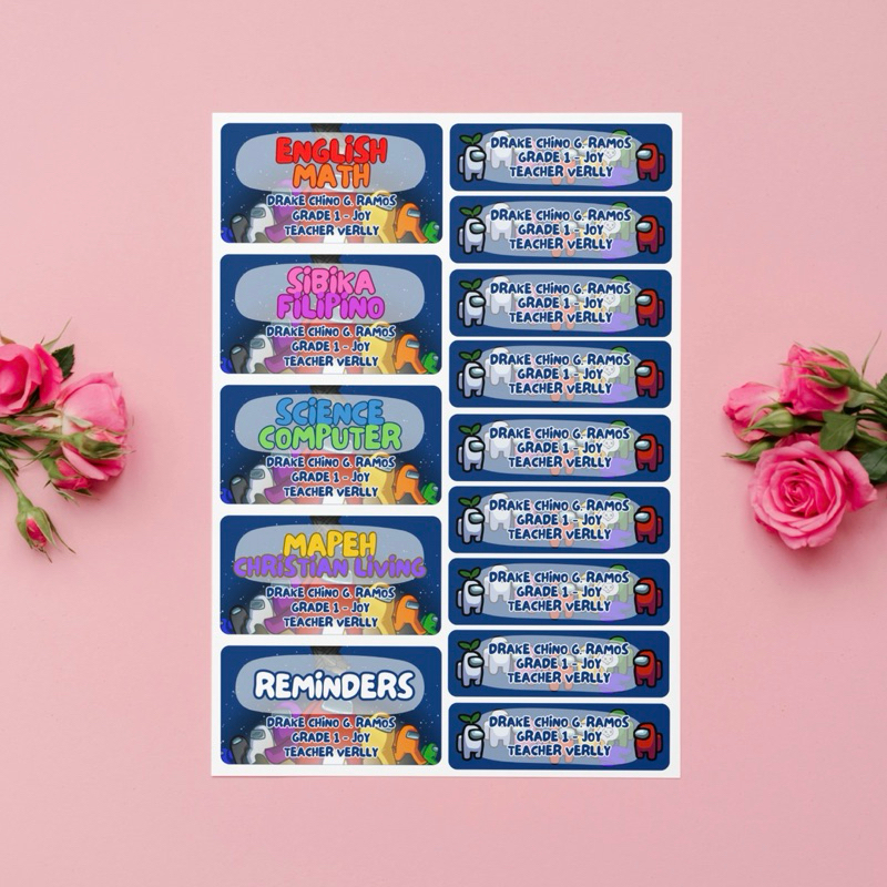 Customized Personalized Subject Name Labels | Shopee Philippines