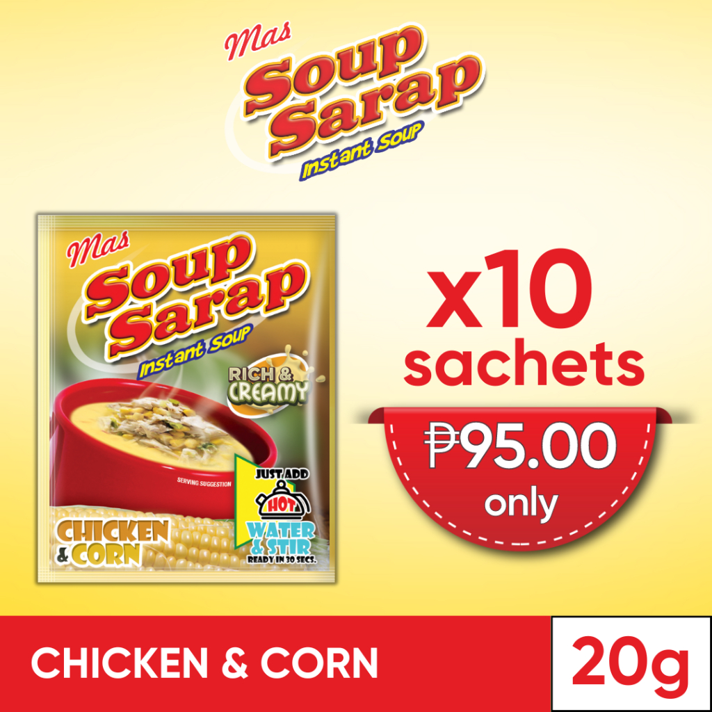 Mas Soup Sarap Instant Chicken & Corn 20g (10 pcs) | Shopee Philippines