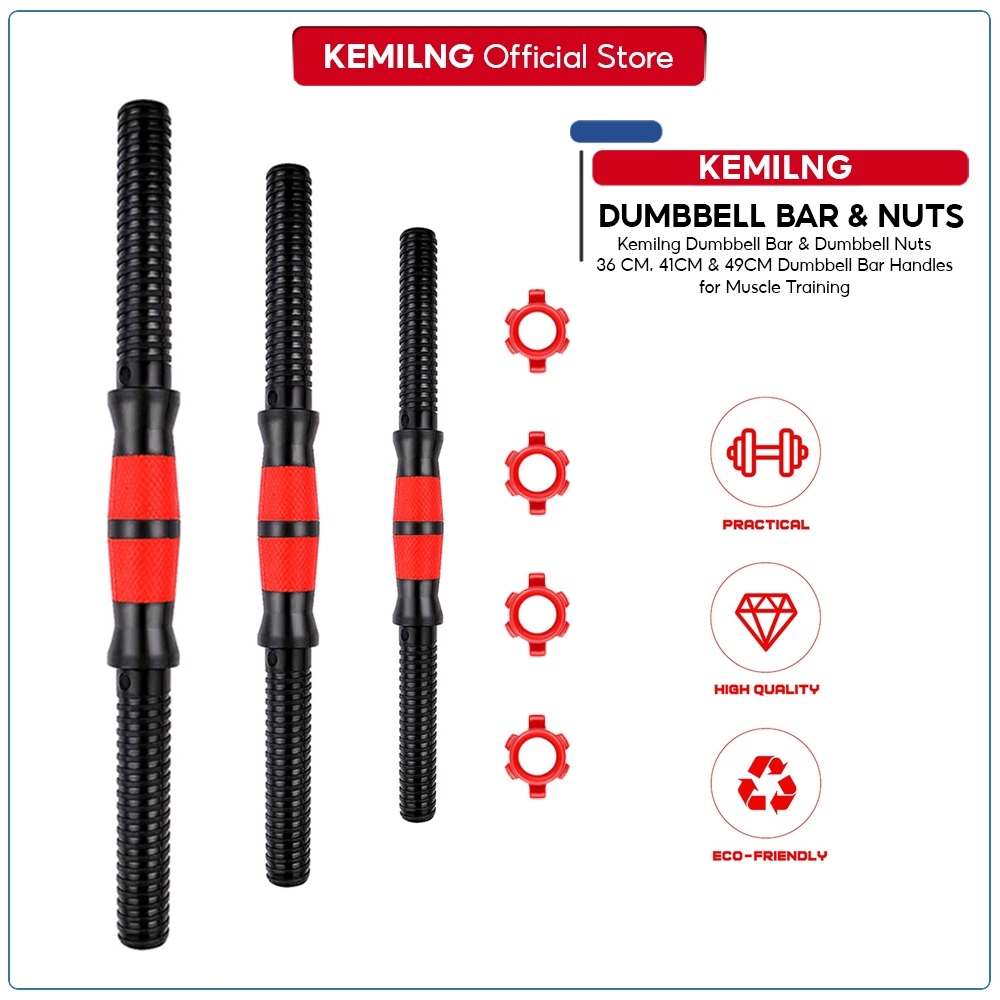 Kemilng Dumbbell Bar & Dumbbell Nuts 36 CM, 41CM & 49CM Dumbbell Bar ...