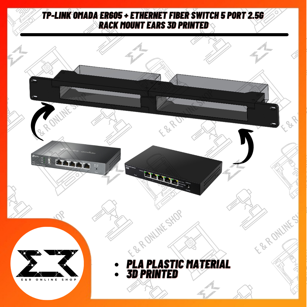 TP-LINK Omada ER605 + Ethernet Fiber Switch 5 Port 2.5G Rack Mount Ears ...