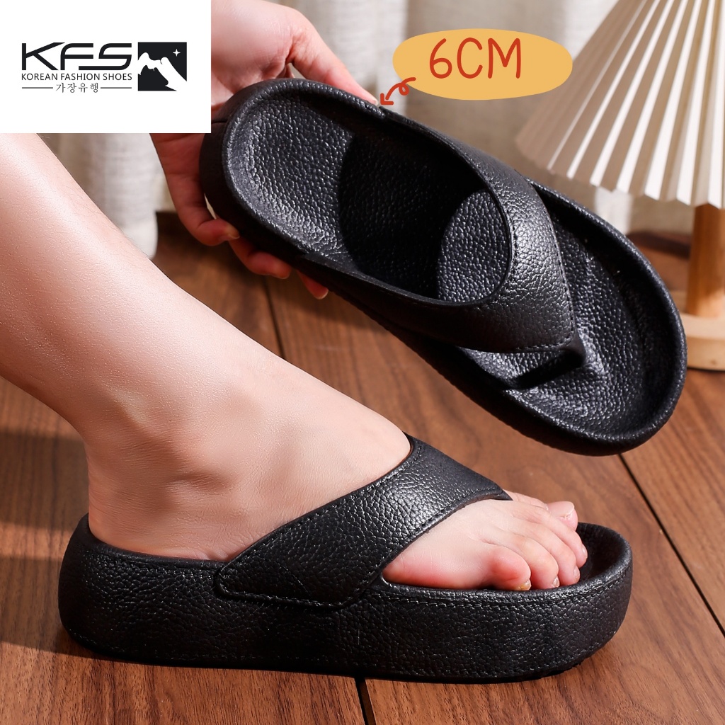 Outdoor women's beach slippers 6CM flip-flops comfortable non-slip ...
