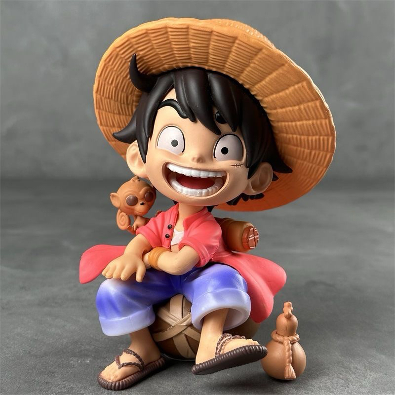 One Piece HandMade 17cm high Version Sitting Posture Luffy Model ...