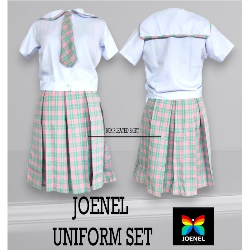 Joenel school uniform Peachtwill sailor collar piping palda chekered ...