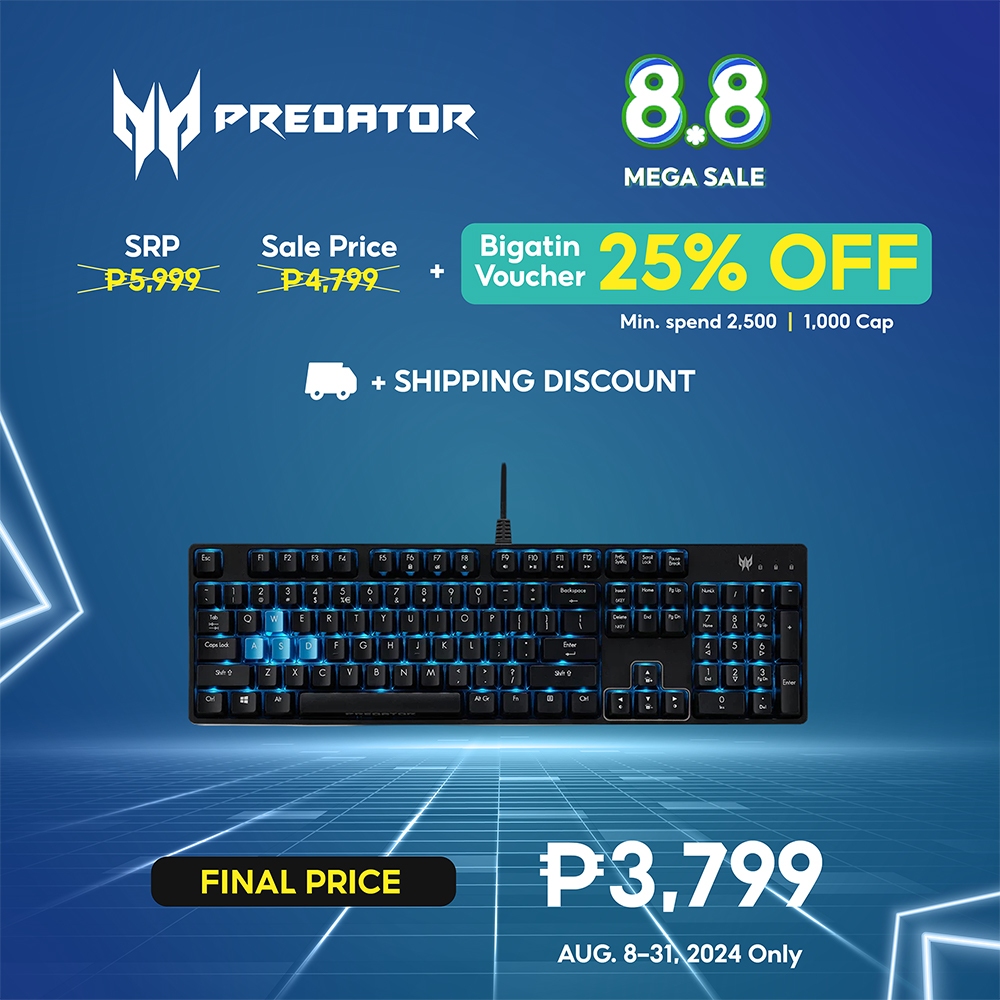 Acer Predator Aethon 300 PKB910 Cherry MX Blue Switch Wired Gaming ...