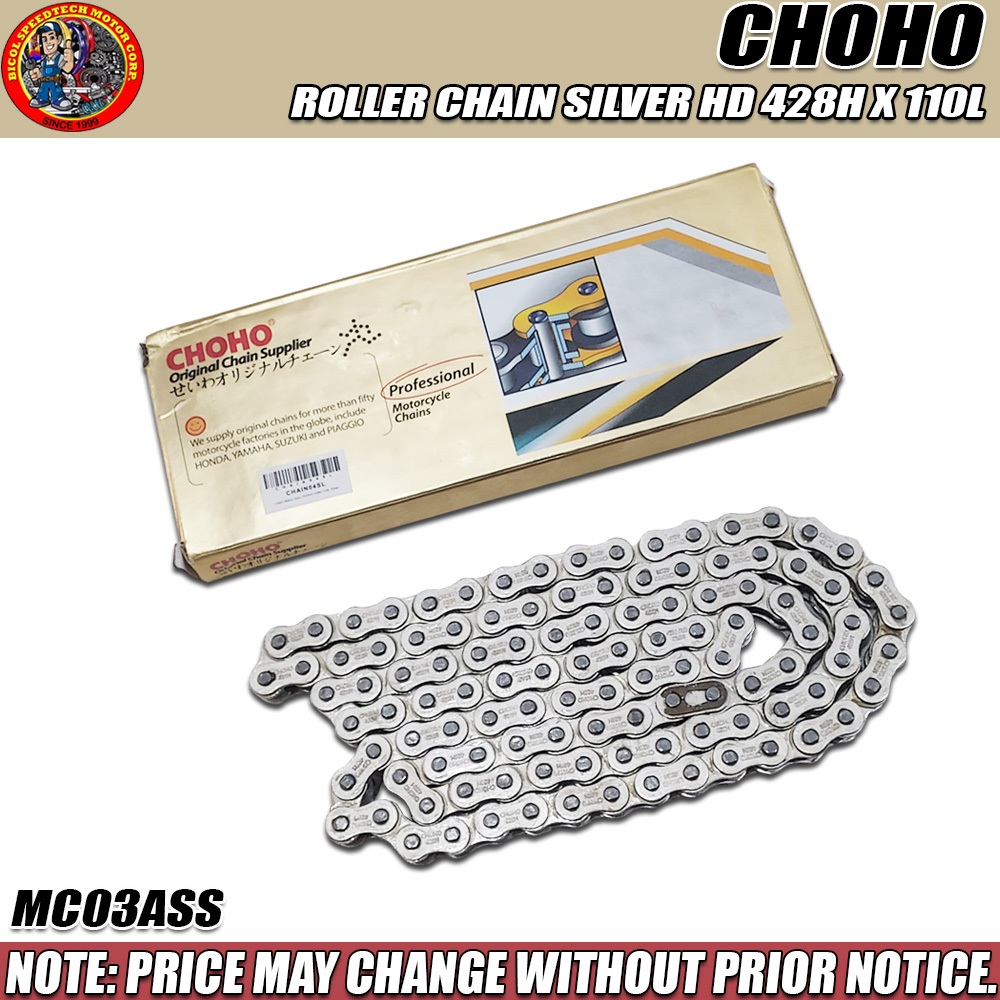 CHOHO ROLLER CHAIN SILVER HD 428H X 110L (MC03ASS) | Shopee Philippines