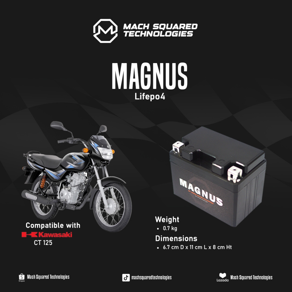 Magnus 12V 4L Lifepo4 Motorcycle Battery for Kawasaki CT 125 | Shopee ...
