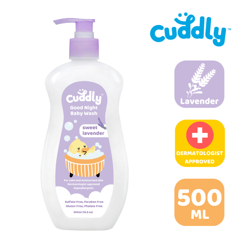 Cuddly Baby Wash Hair & Body Wash 500ml Lavender Scent Extra Gentle ...