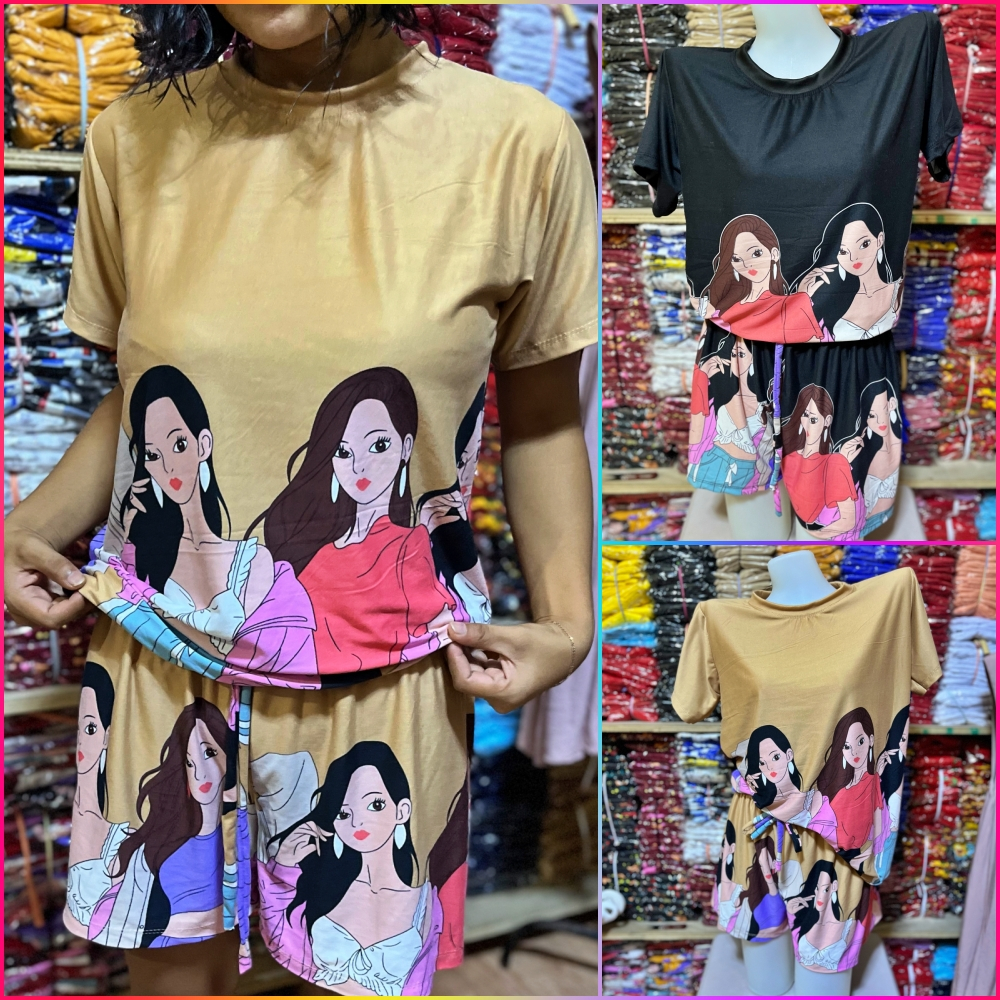 Terno Shirt & Short with tie || Cotton Spandex (fit up to 2xl) | Shopee ...