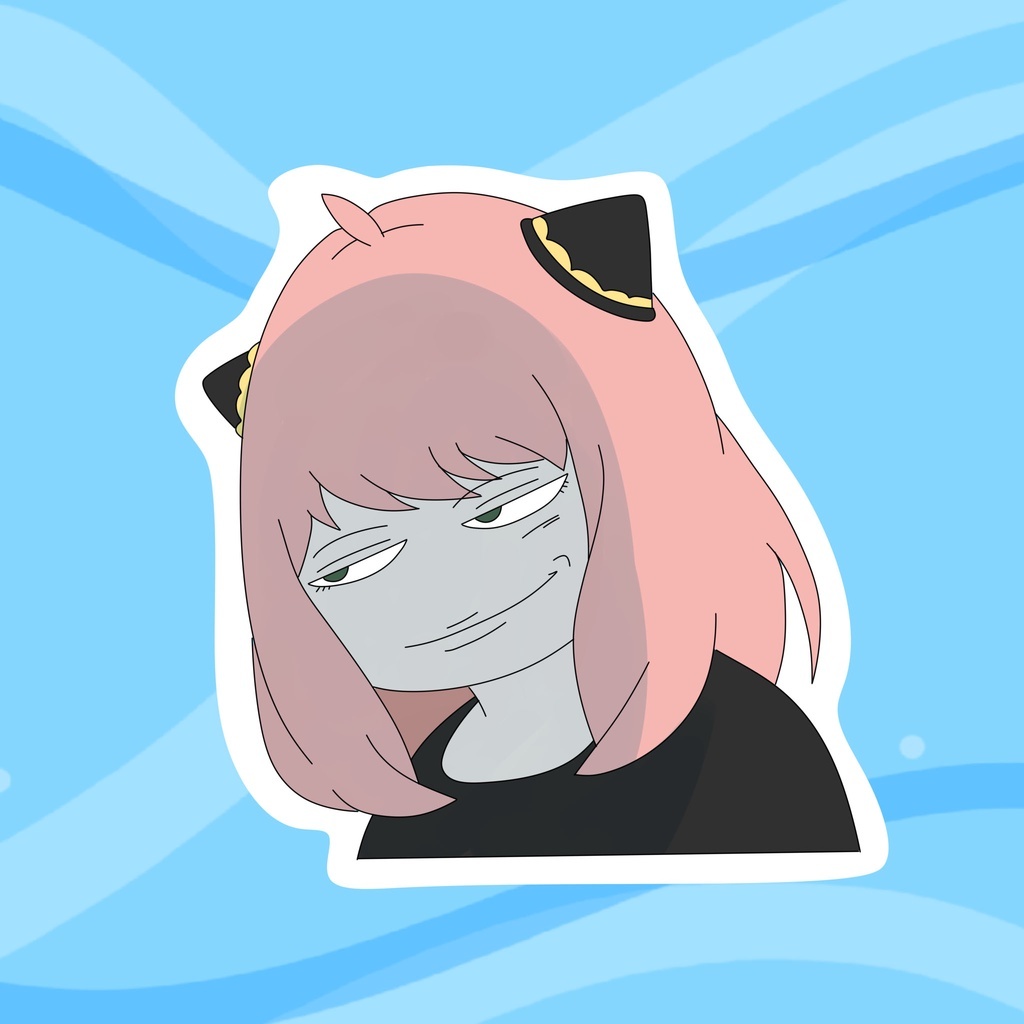 SSKAIT Anya Waterproof funny anime mood die cut sticker - Smirk ...