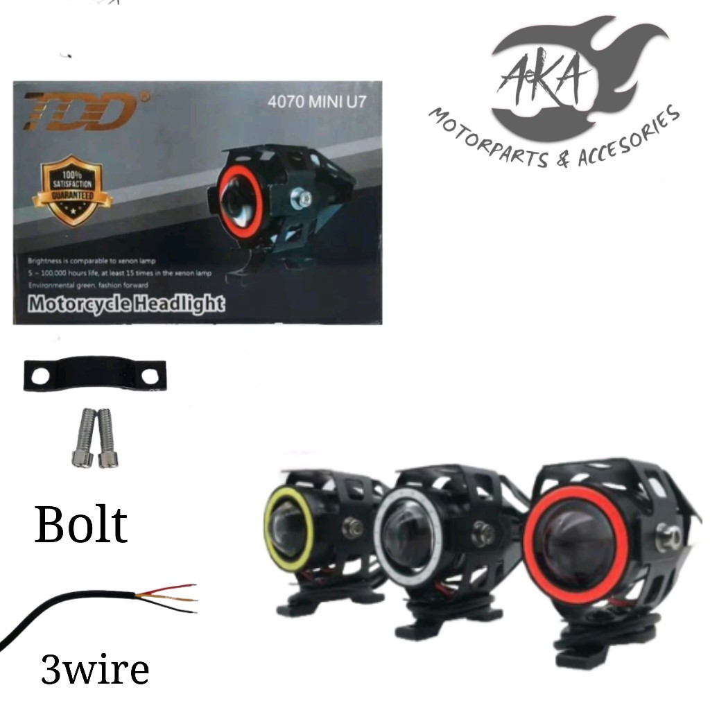 TDD 4070 MINI U7 MOTORCYCLE HEADLIGHT UNIVERSAL | Shopee Philippines