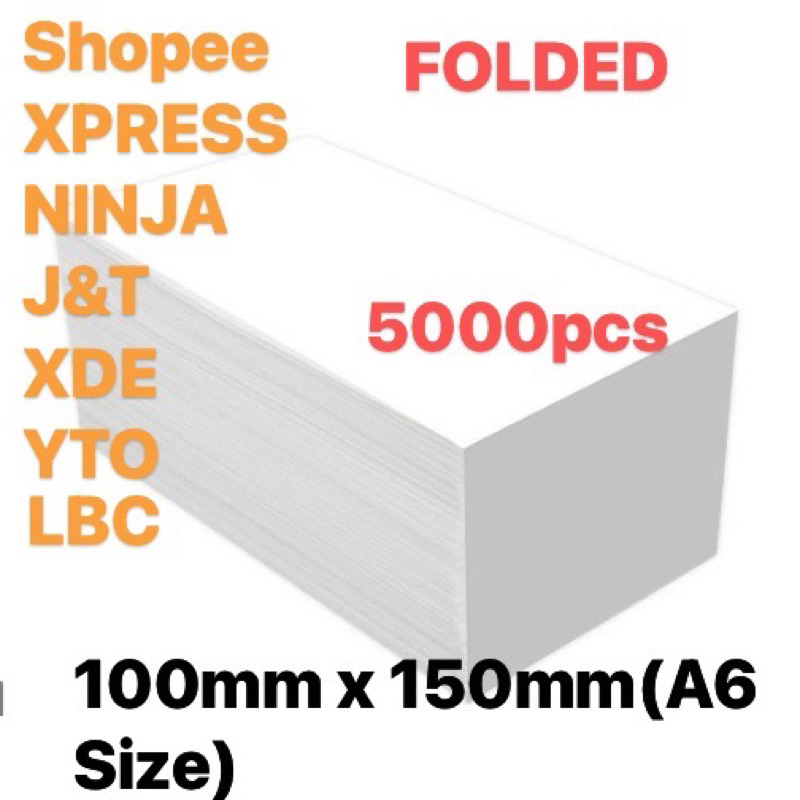 A6 Waybill Sticker 100*150 Fold 5000pcs-Officom Label Paper Sticker ...