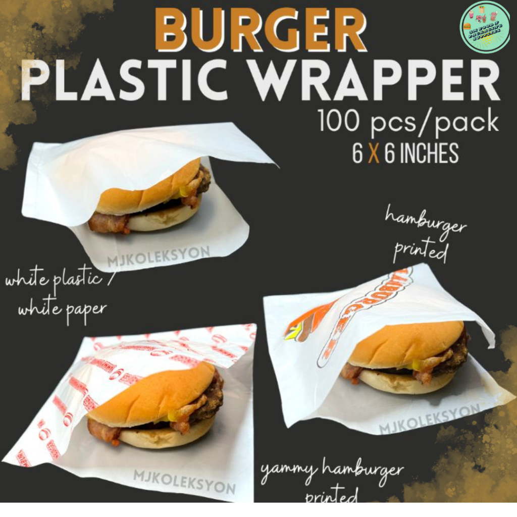 Burger Plastic Wrapper 100pcs Hotdog Sandwich Wrapper SHP3 | Shopee ...