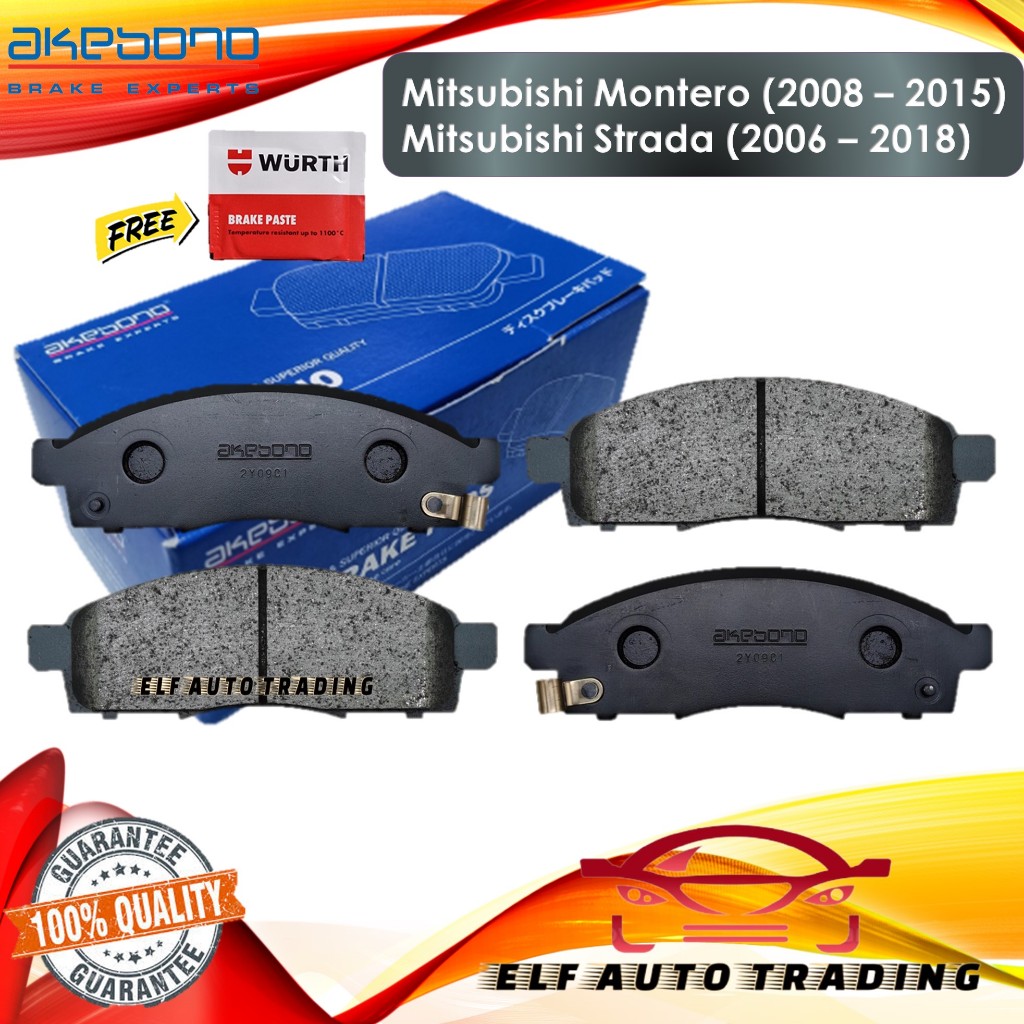 Genuine Akebono Front Brake Pads Mitsubishi Montero Gen2 (2008-2015 ...