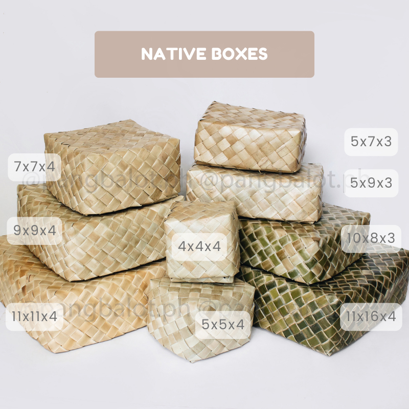 Native Pandan BOX - 7x7x4 / 9x9x4 / 11x11x4 / 10x8x3 / 11x16x4 | Shopee ...