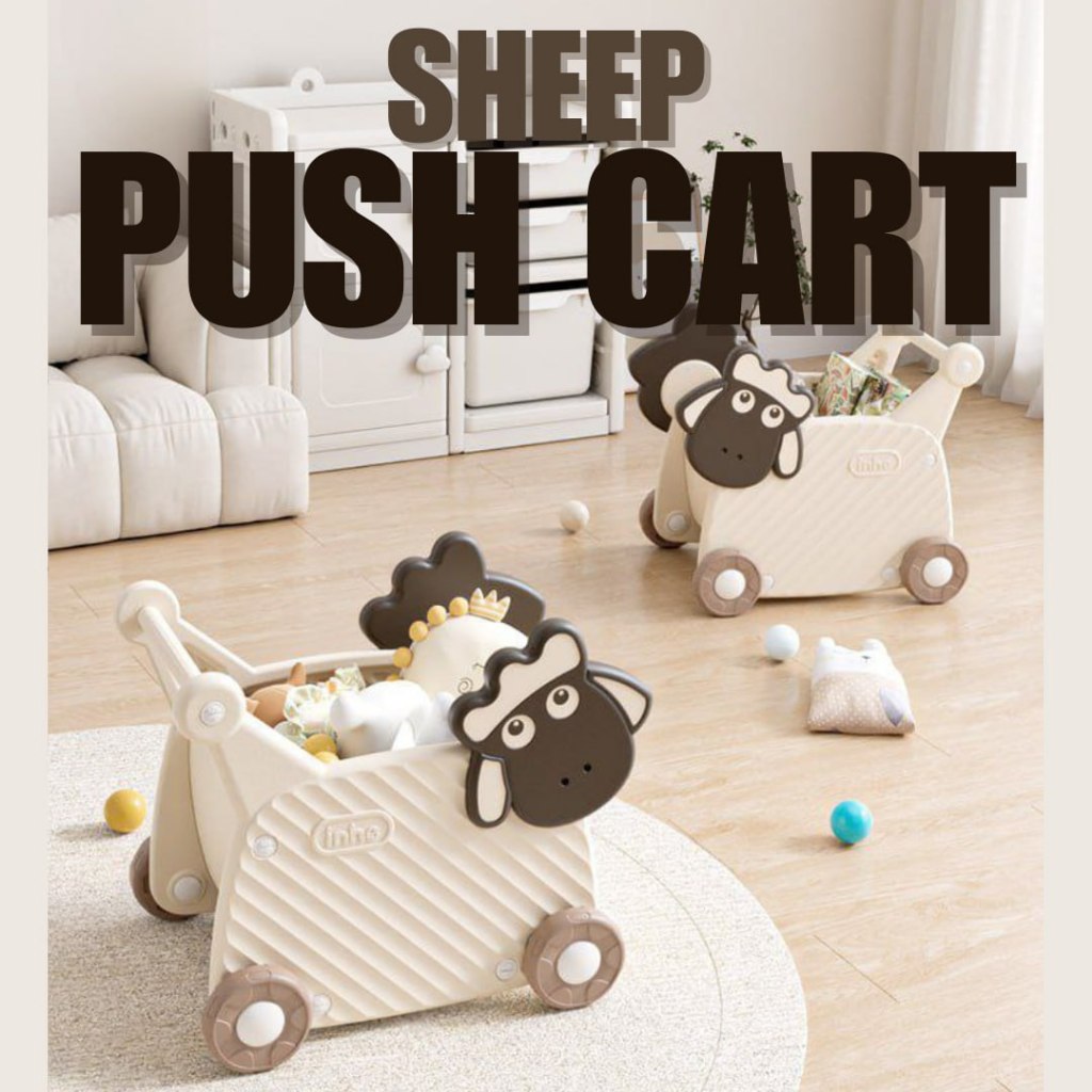 BYJ Sheep Push Cart Baby Walker Cart Pulley Storage Car for Kids ...