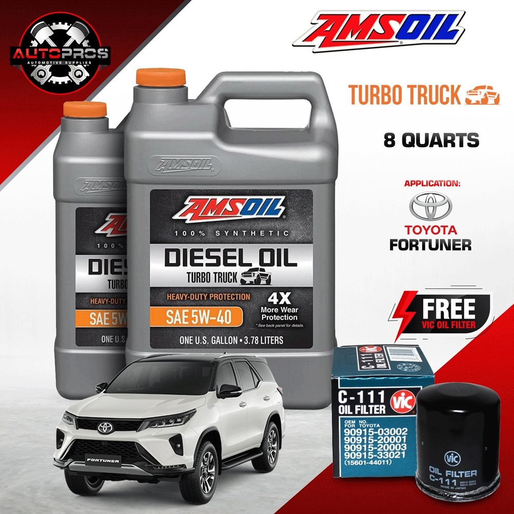AMSOIL TURBO TRUCK 5W-40 Diesel Engine Oil 8 Quarts (Change Oil Bundle ...