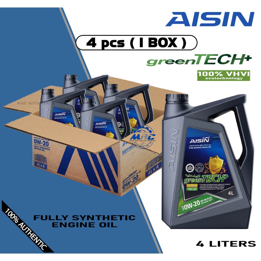 AISIN Fully Synthetic 0W-20 5W-30 5W-40 Engine Oil 1 BOX ( 4pcs of 4 ...