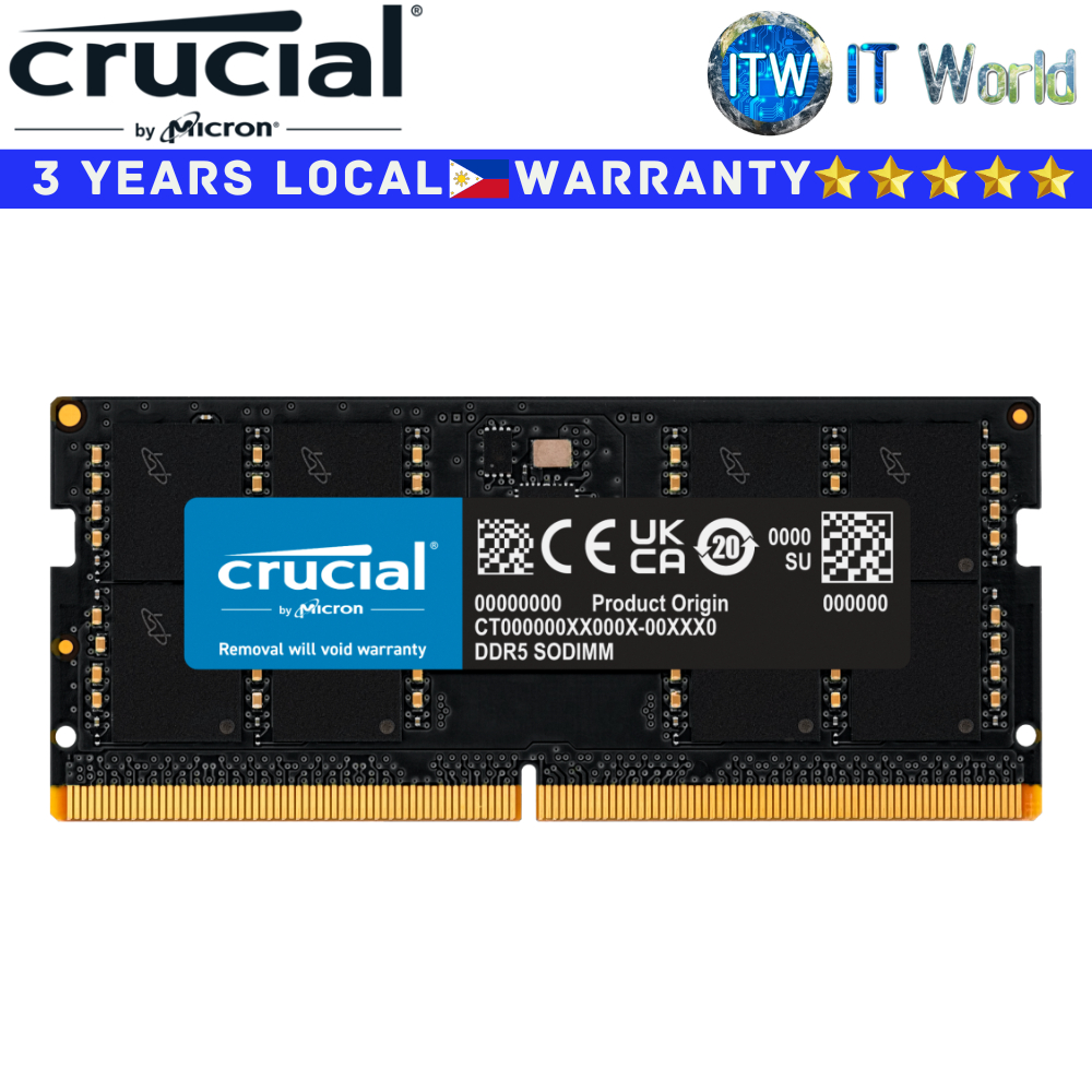 Itw | Crucial DDR5 RAM 48GB (1×48GB) 5600Mhz SODIMM Unbuffered Laptop ...
