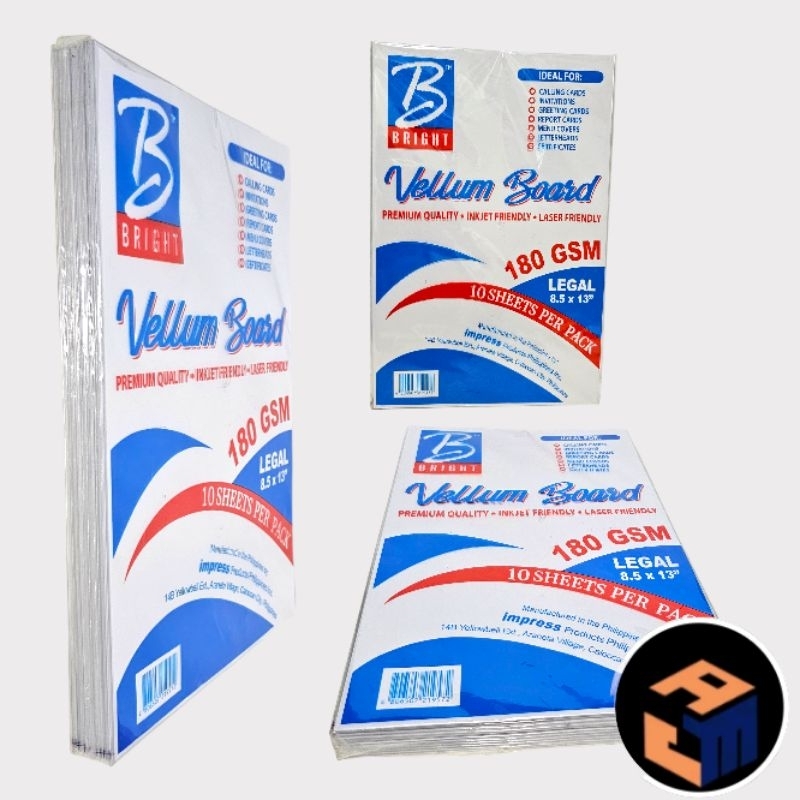 Bright Vellum Board 180 Gsm 10 Pack x 10 Sheets | Shopee Philippines