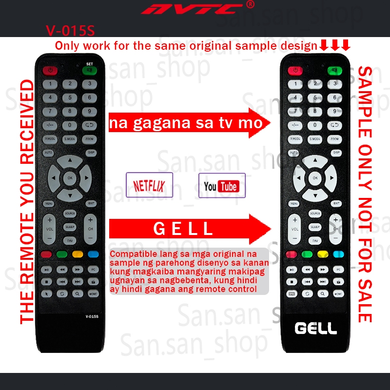 100% Universal remote control for gell smart tv remote na gagana sa tv ...
