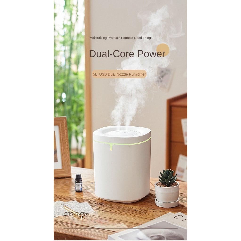 Air Humidifier Large Capacity Double Spray Port USB Essential Oil ...