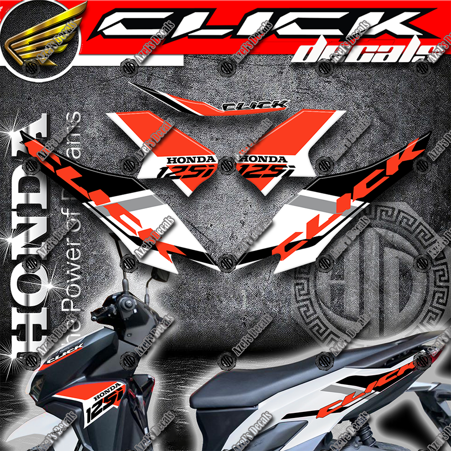Honda click 125i v2 stock decals sticker for motorcycle parts and ...