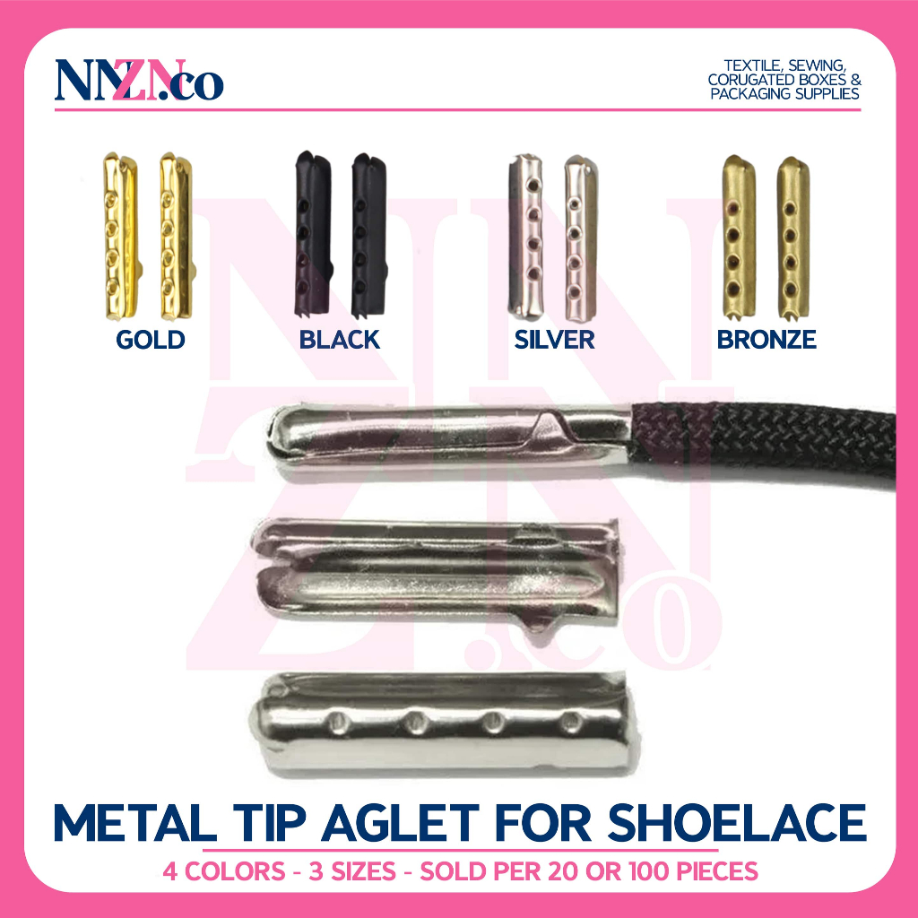 NNZN (Sold Per 20 or 100 Pieces) Metal Tip Aglets for SHOLACE and more ...