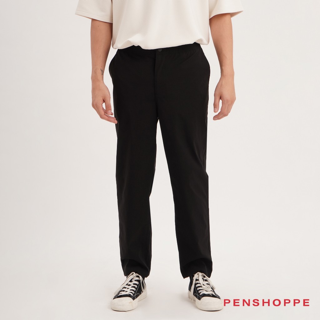 Penshoppe Slim Fit Staple Nylon Pants For Men (Black/Cream/Taupe ...