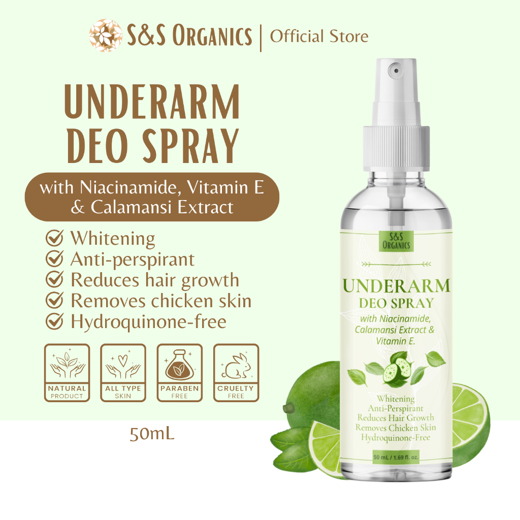 Underarm Derm Deodorant Spray with Niacinamide, Calamansi Extract and ...