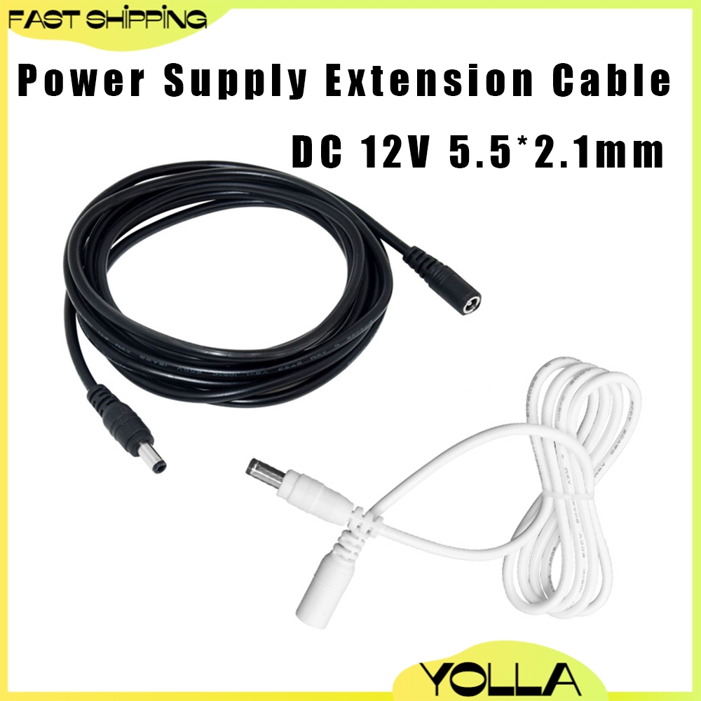 3M 5M 10M 15M DC 12V Power Extension Cable Male To Female Plug CCTV LED ...