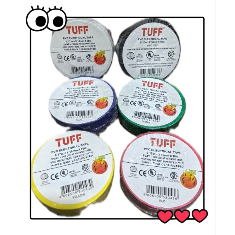 TUFF PVC Electrical High Voltage Insulation Tape Per roll 4m/8m/16m ...