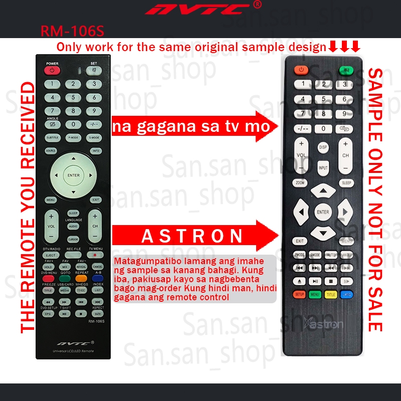 100% Universal remote control for astron not smart tv remote na gagana sa tv mo | Shopee Philippines