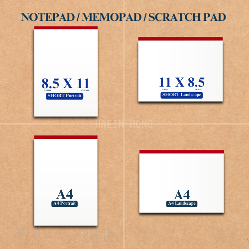 A4 Letter Size 100 Sheets Notepad Memopad Scratchpad Doodle pad Big ...
