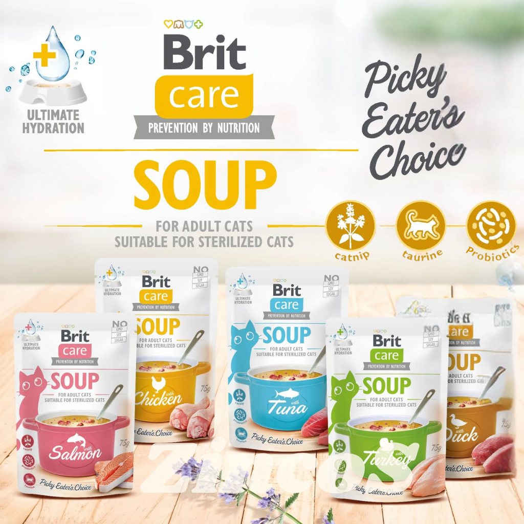 Brit Care Soup 75g wet cat food suitable for sterilized cats and picky ...