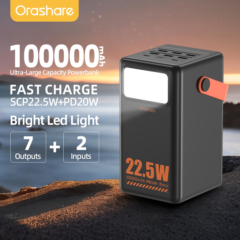 Orashare OL100Pro Powerbank 100000mAh 22.5W Super Fast Charging Ultra ...