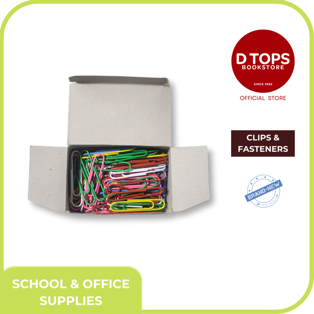 TM OFFICE SERIES PAPER CLIPS Multicolor 100 pcs/box 33mm, 50mm | Shopee ...