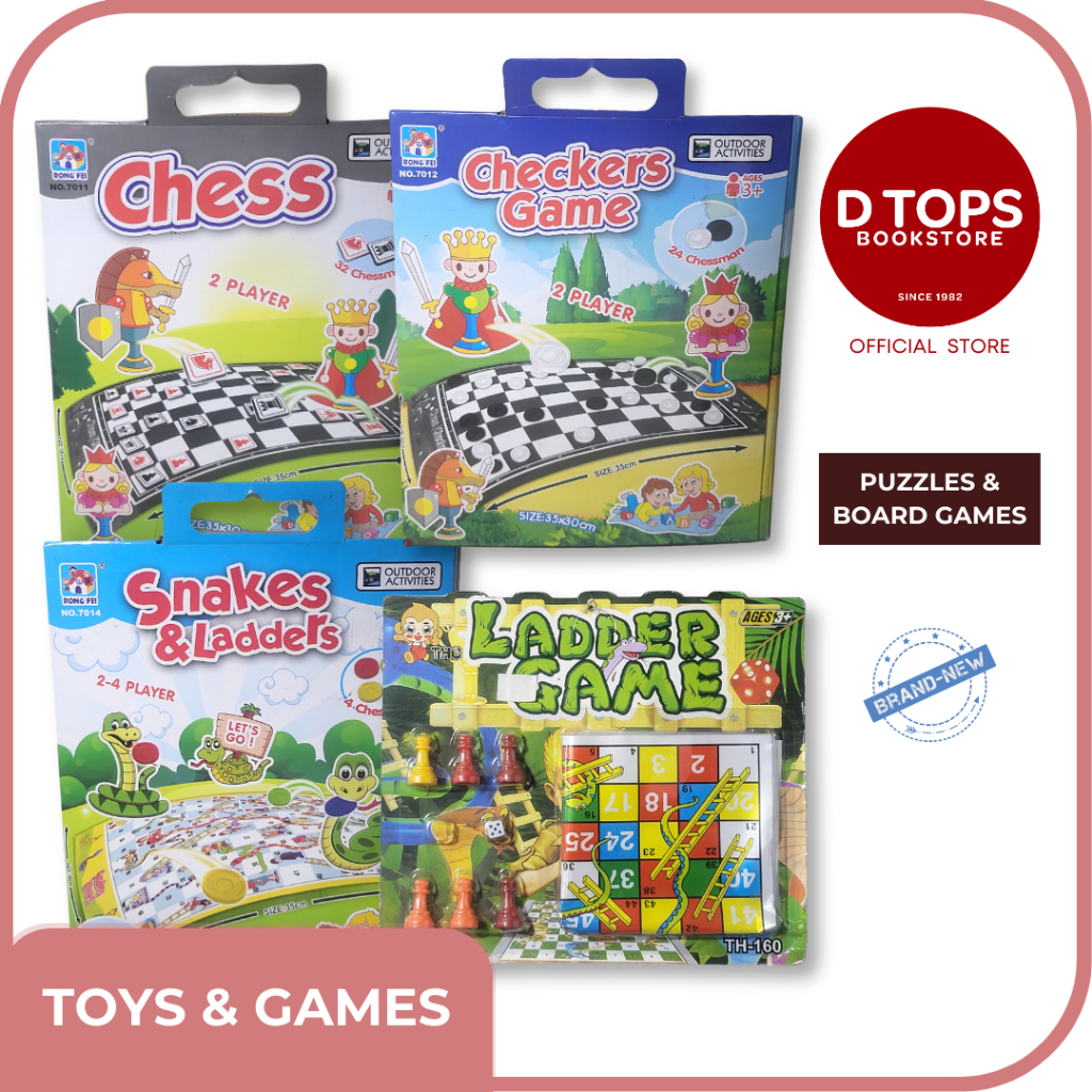 BOARD GAMES for Kids Chess, Checkers, Snakes and Ladders | Shopee ...