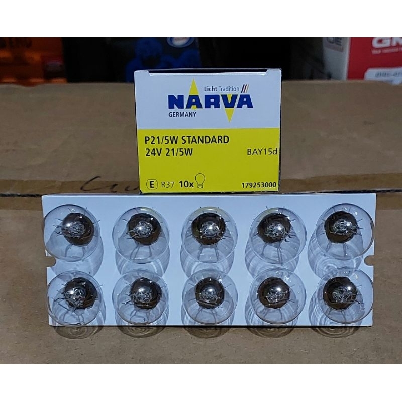 17925 24VOLT DOUBLE CONTACT BIG AUTO BULB NARVA ORIG (490/10pcs ...