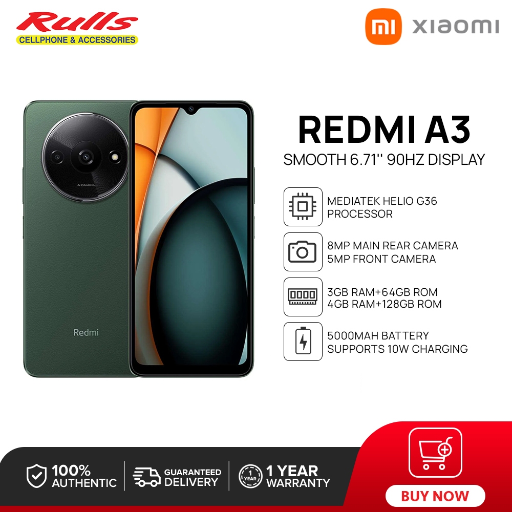 Xiaomi Redmi A3 Smartphone | 3GB+64GB / 4GB+128GB | Helio G36 Processor ...