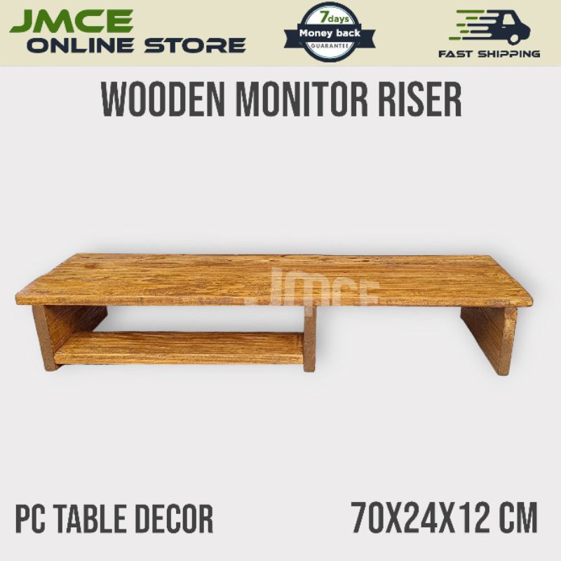 Aesthetic Wood Riser for Computer Table / Wooden Monitor Riser | Shopee ...