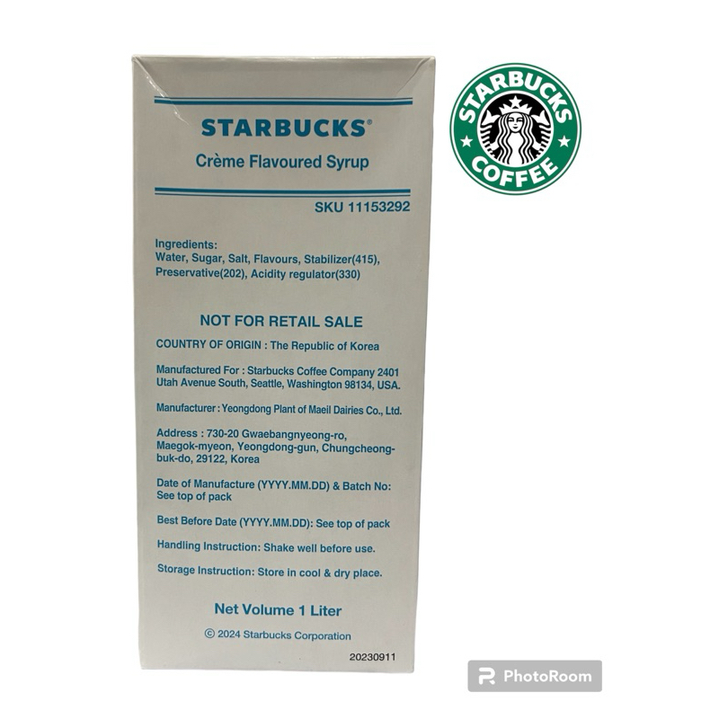 Starbucks Frappuccino Syrup 1L (Creme Base) | Shopee Philippines