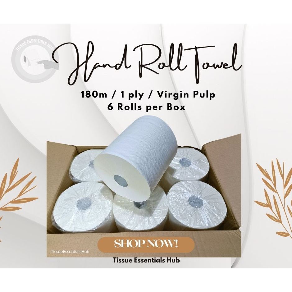 [6 Rolls - Box] Hand Roll Towel High Quality Virgin Pulp (180M ...
