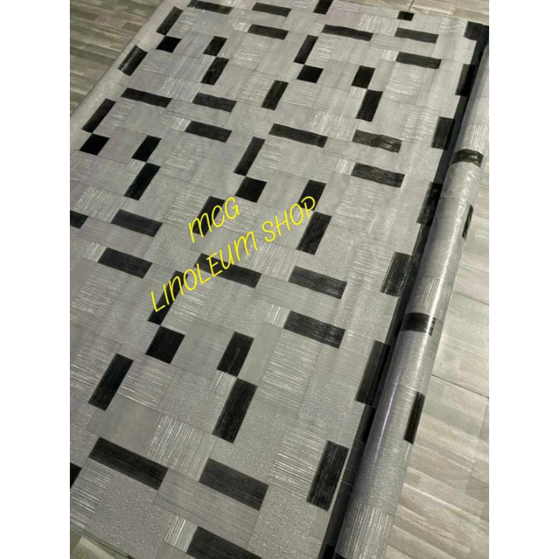 Stylish Gray Tiles Rubberized Linoleum Matting Renolium Floor Mat ...