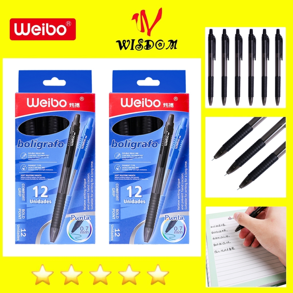 WISDOM WEIBO WB-55538 PRESS BALLPEN OFFICE/SCHOOL SUPPLIES | Shopee ...