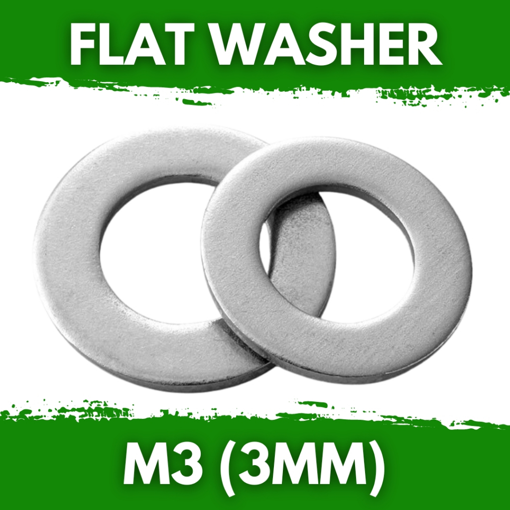 (50 PCS) Flat Washer Stainless Steel 3mm 4mm 5mm 6mm 8mm 10mm 12mm 14mm ...