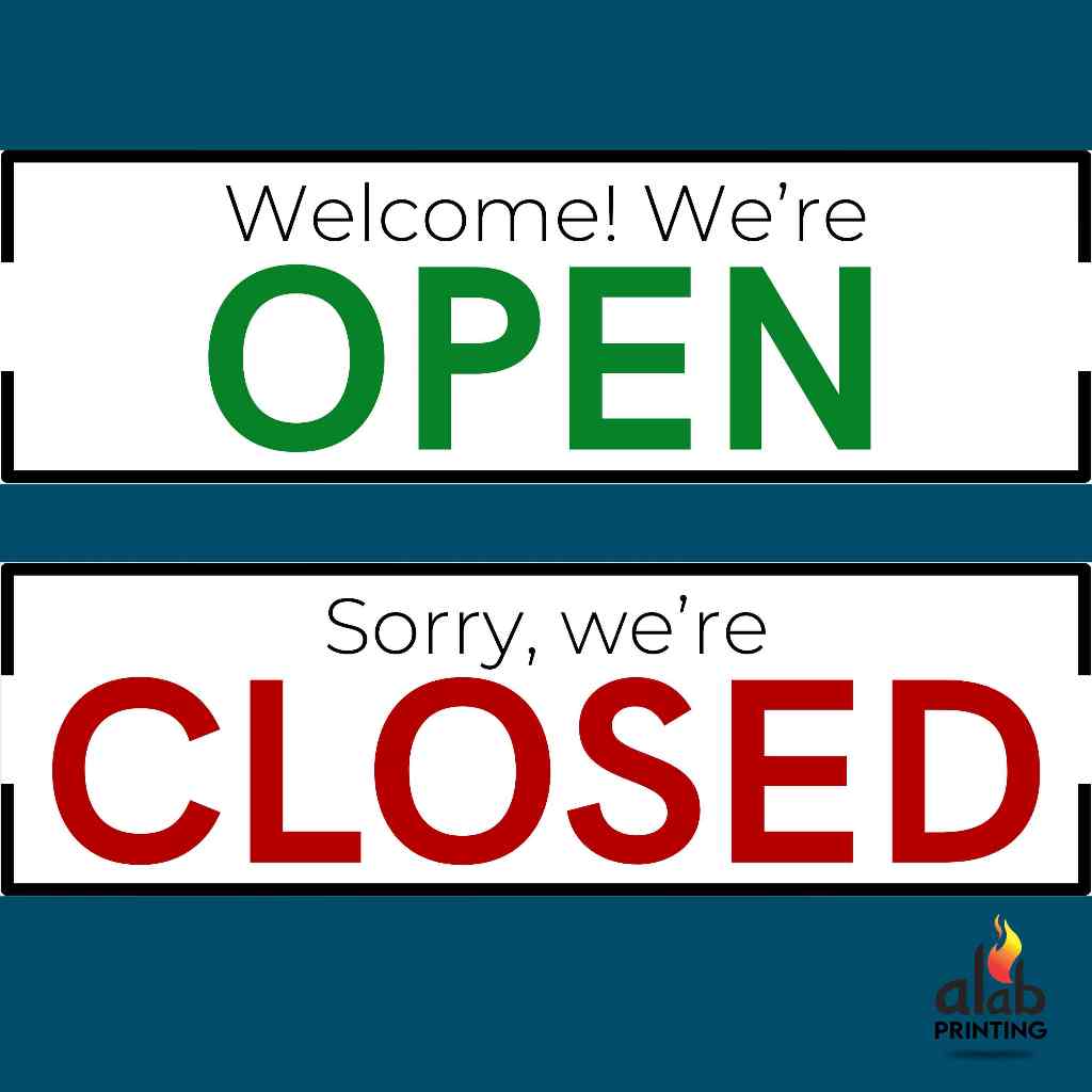 Laminated Open/Close Sign for Business – Durable, Double-Sided Door ...