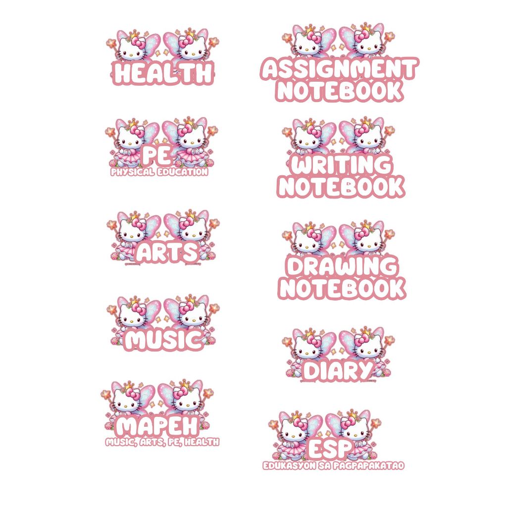 Notebook Subject Label with Designs! Different Designs Available 10 ...