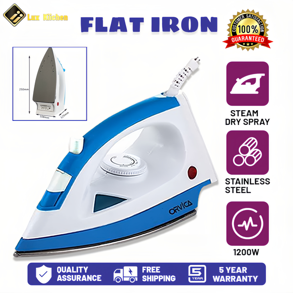 Electric Steam Iron Non-stick Soleplate Auto Shutoff Dry Spray Iron ...